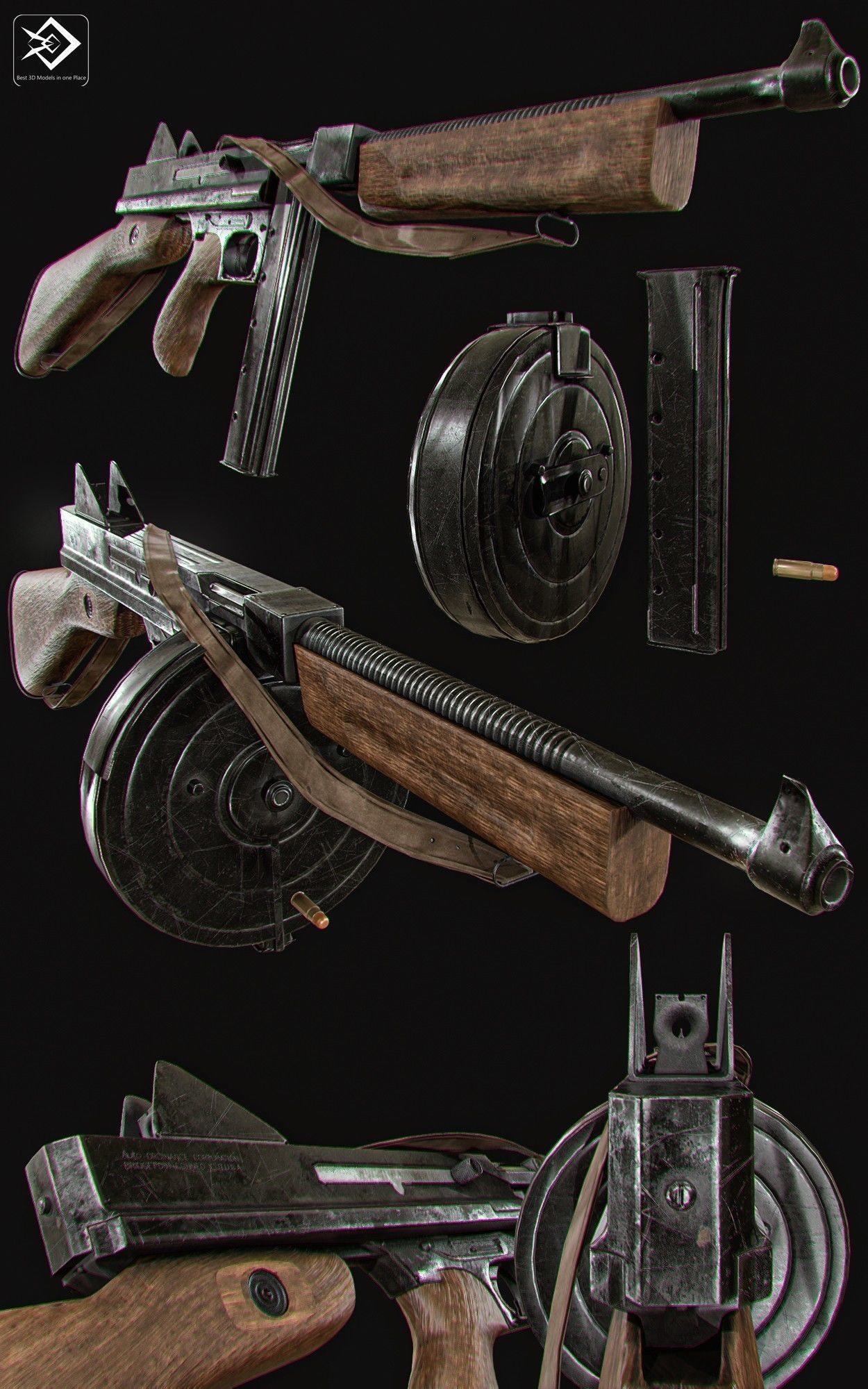 m1921 thompson 3D model | CGTrader