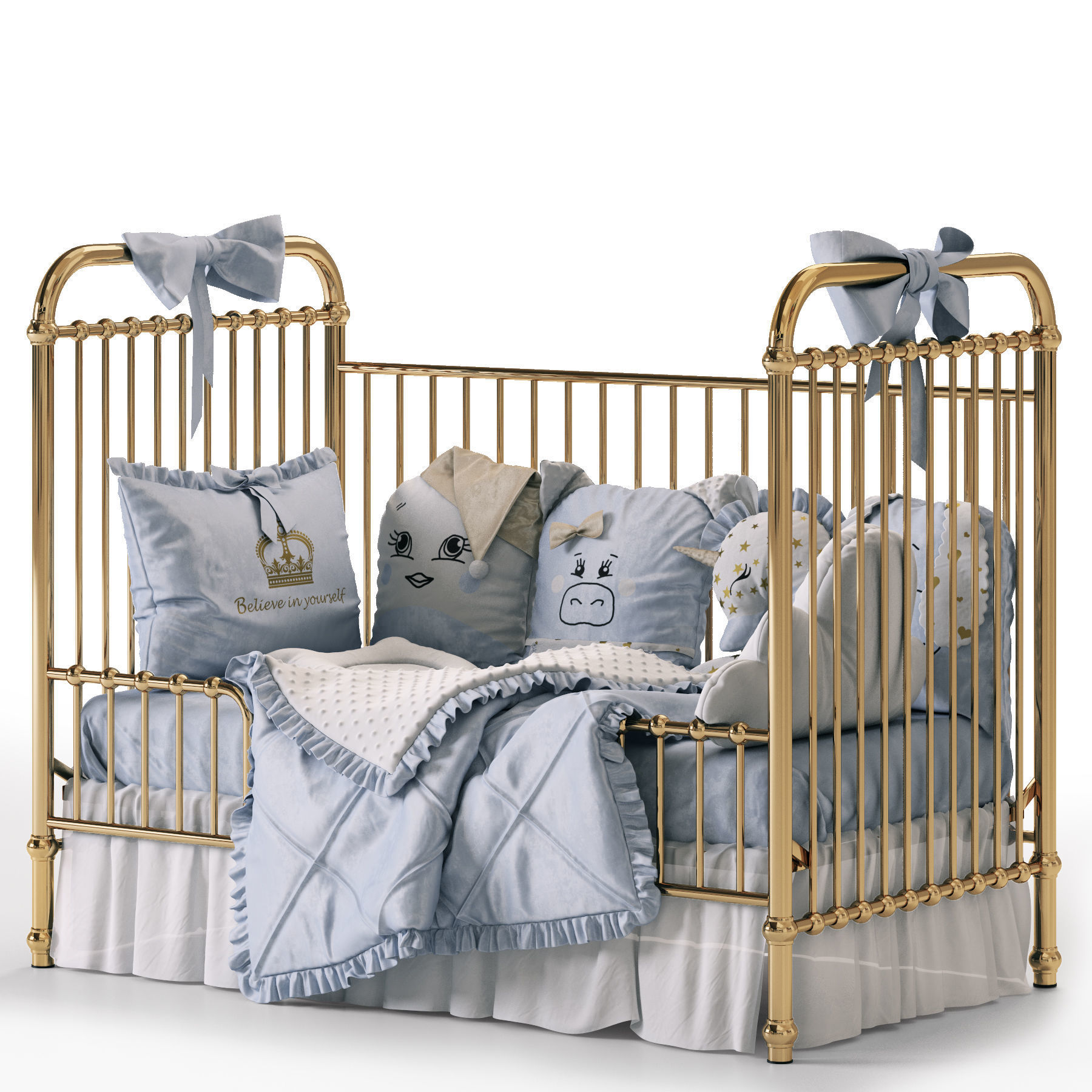 Incy Interiors ELLIE COT - ROSE GOLD bed 3D model | CGTrader