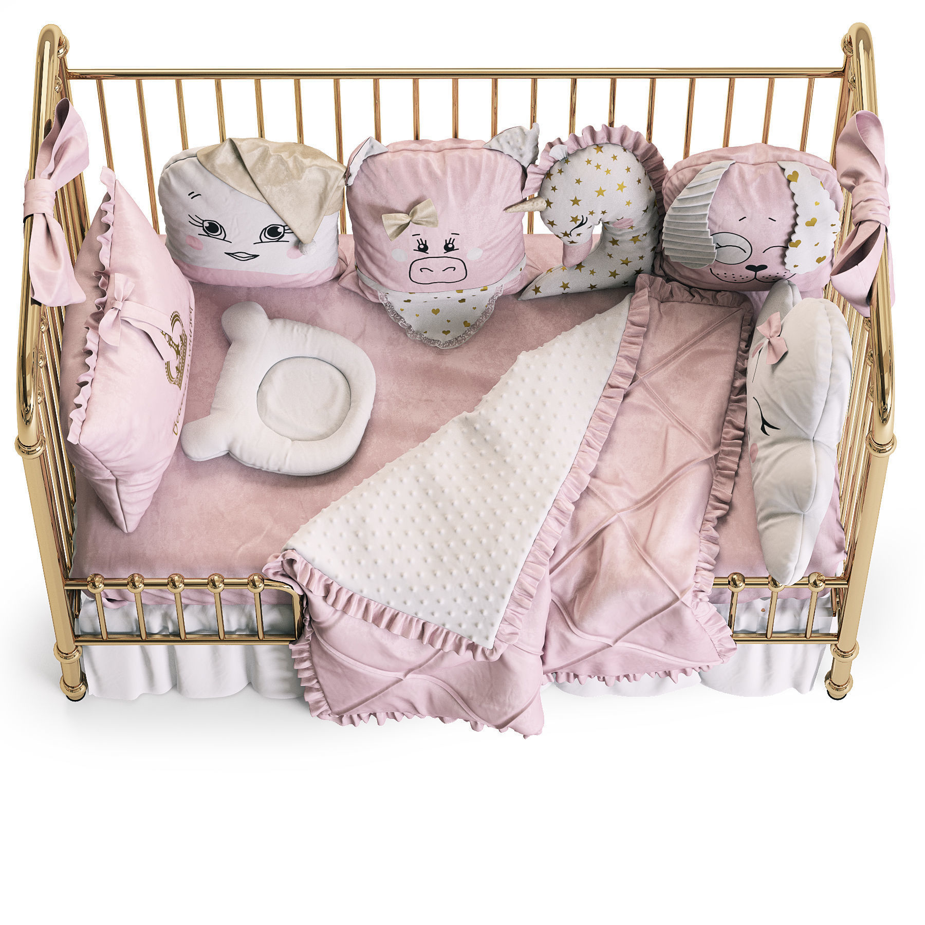 Incy Interiors ELLIE COT - ROSE GOLD bed 3D model | CGTrader