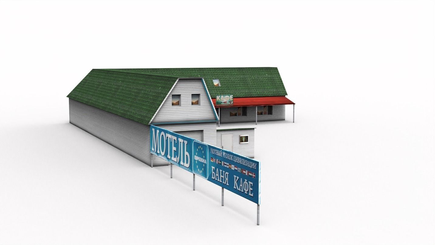 3D model Roadside motel VR / AR / low-poly | CGTrader