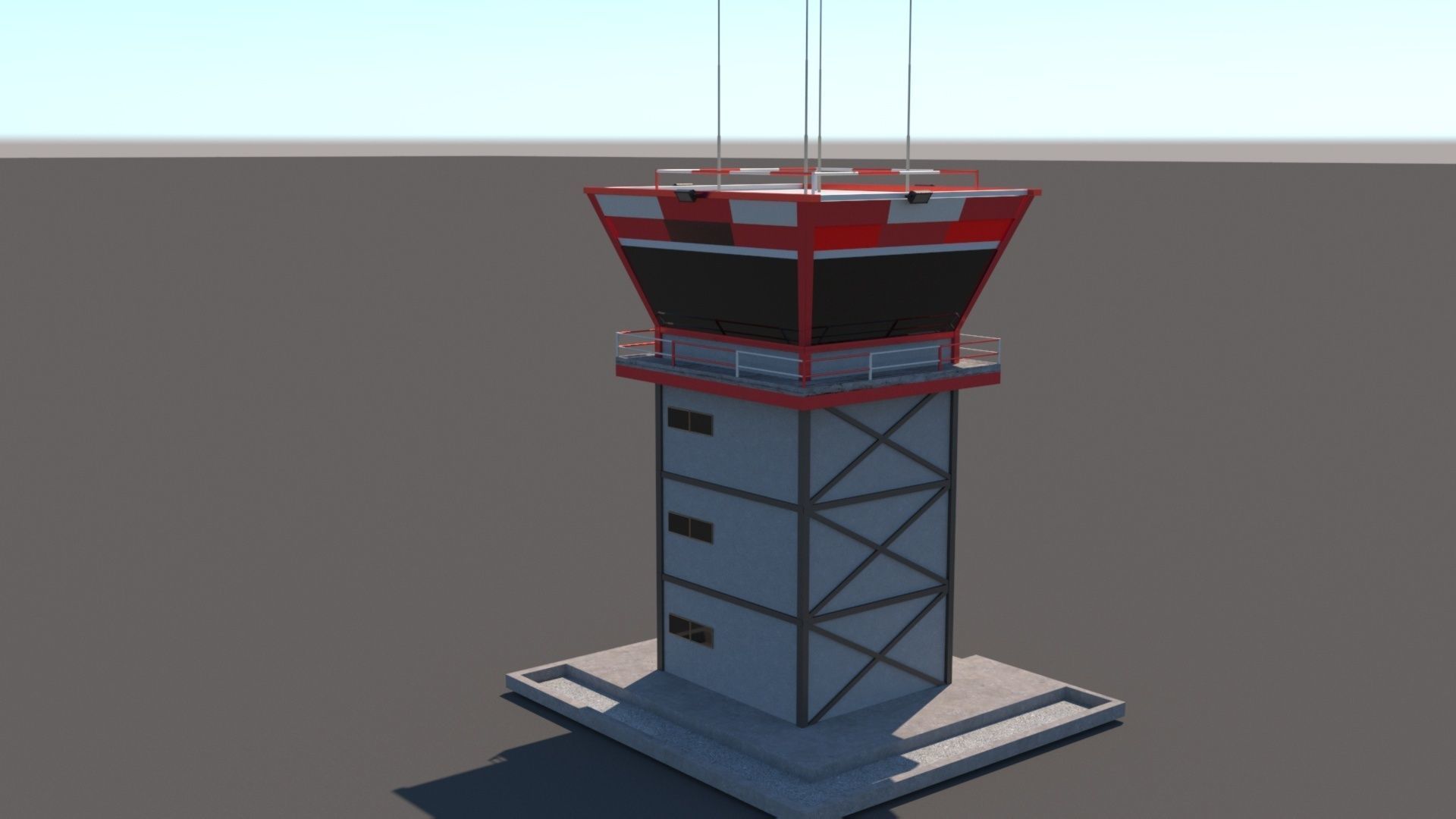 Airfield Control Tower 3D model | CGTrader