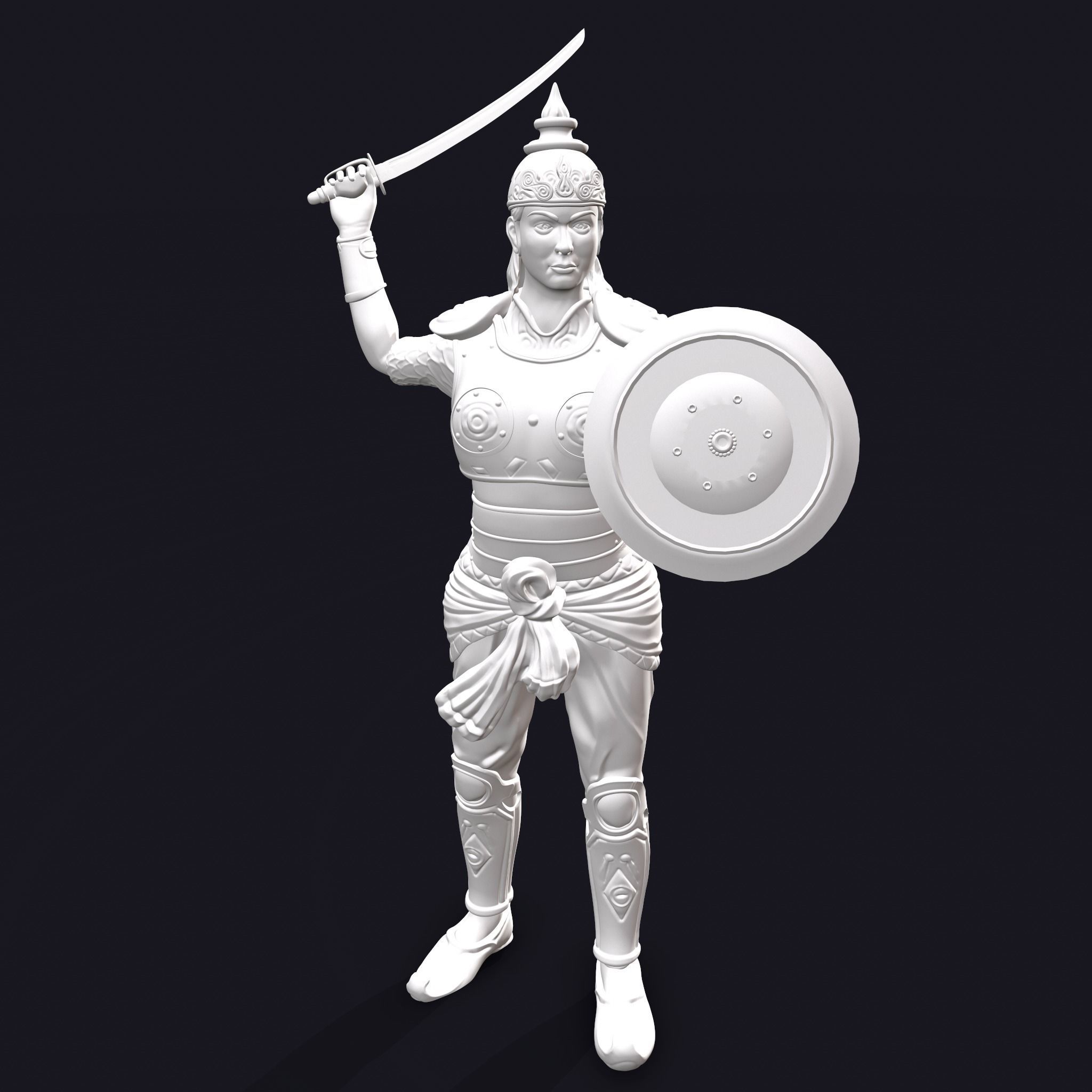 Rani Durgavati Statue 3D Print Sculpture 3D model 3D printable | CGTrader
