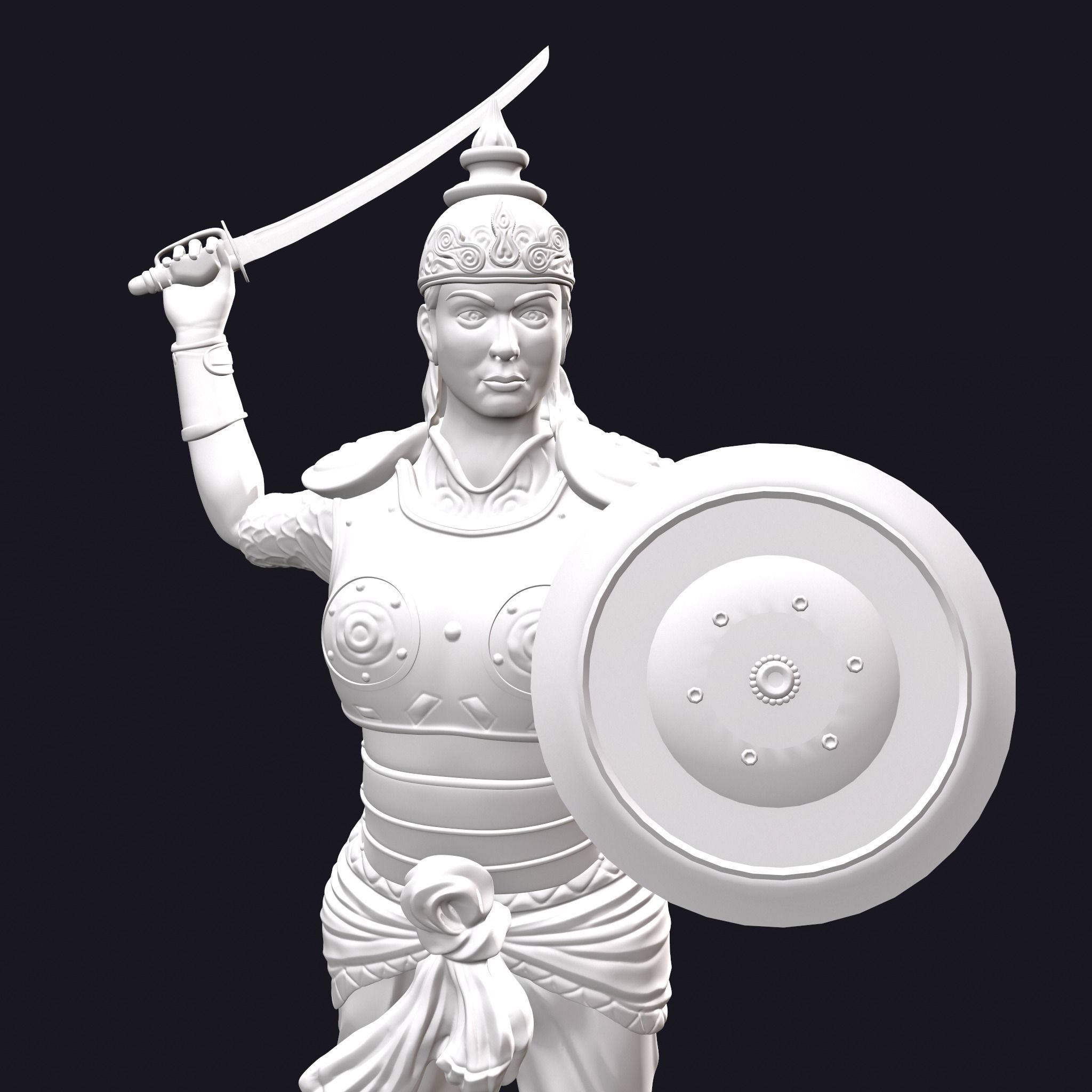 Rani Durgavati Statue 3D Print Sculpture 3D model 3D printable | CGTrader