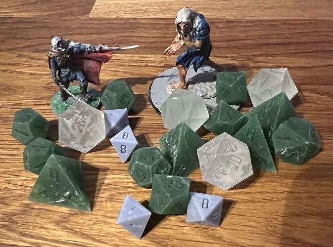 Critical Hit and Critical Failure Full Dice Set 3D model 3D printable ...
