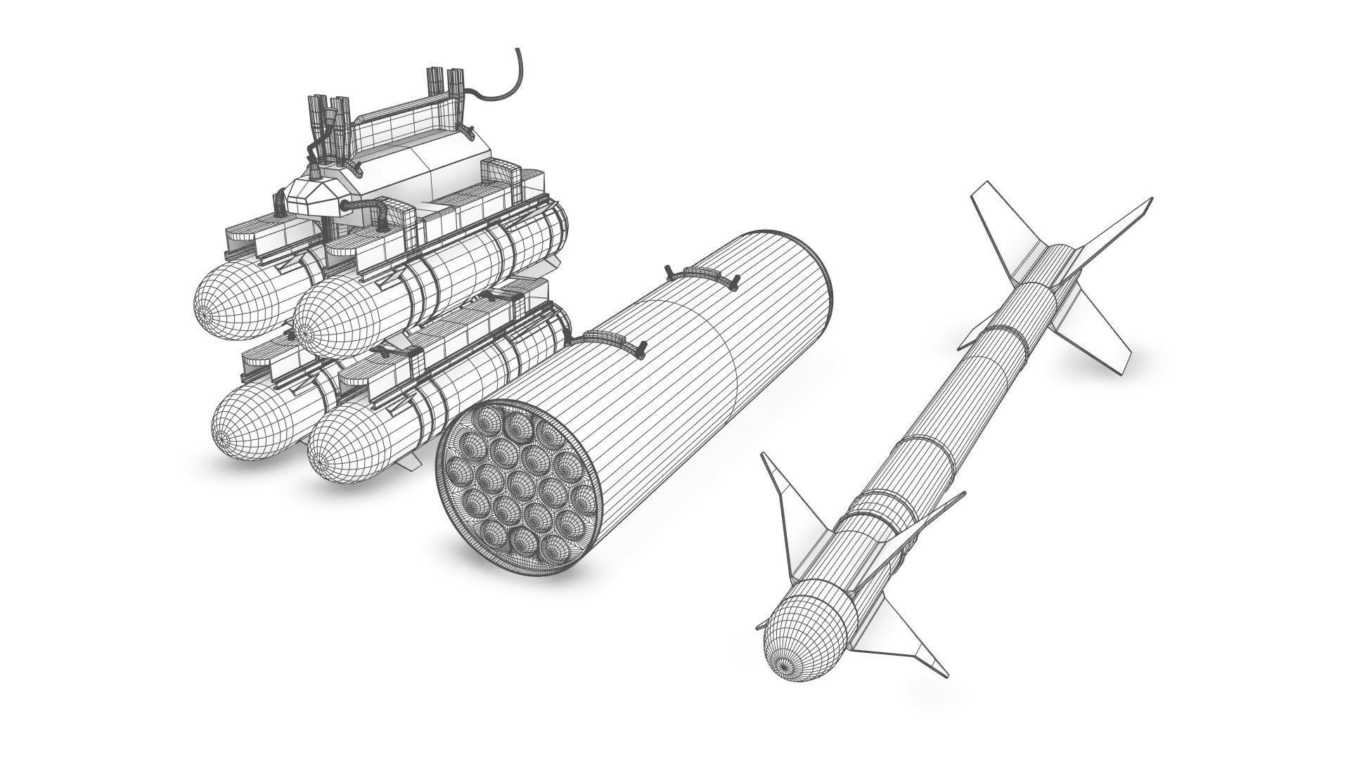 Hydra-70 Rockets with Marines Textures 3D model | CGTrader