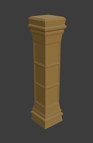 3D model Low-poly Pillar VR / AR / low-poly | CGTrader
