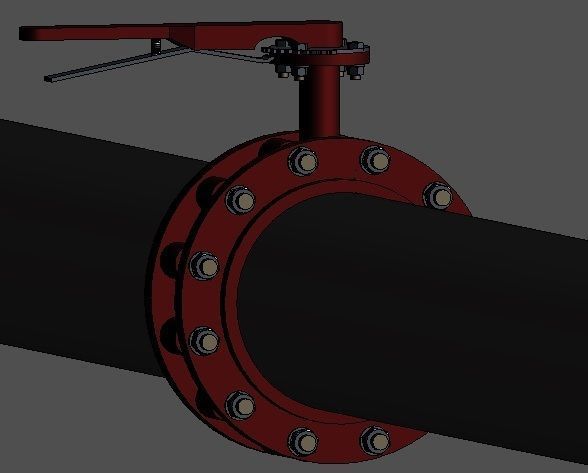 Revit Family - Butterfly Valve 2inch - 12inch 3D model | CGTrader