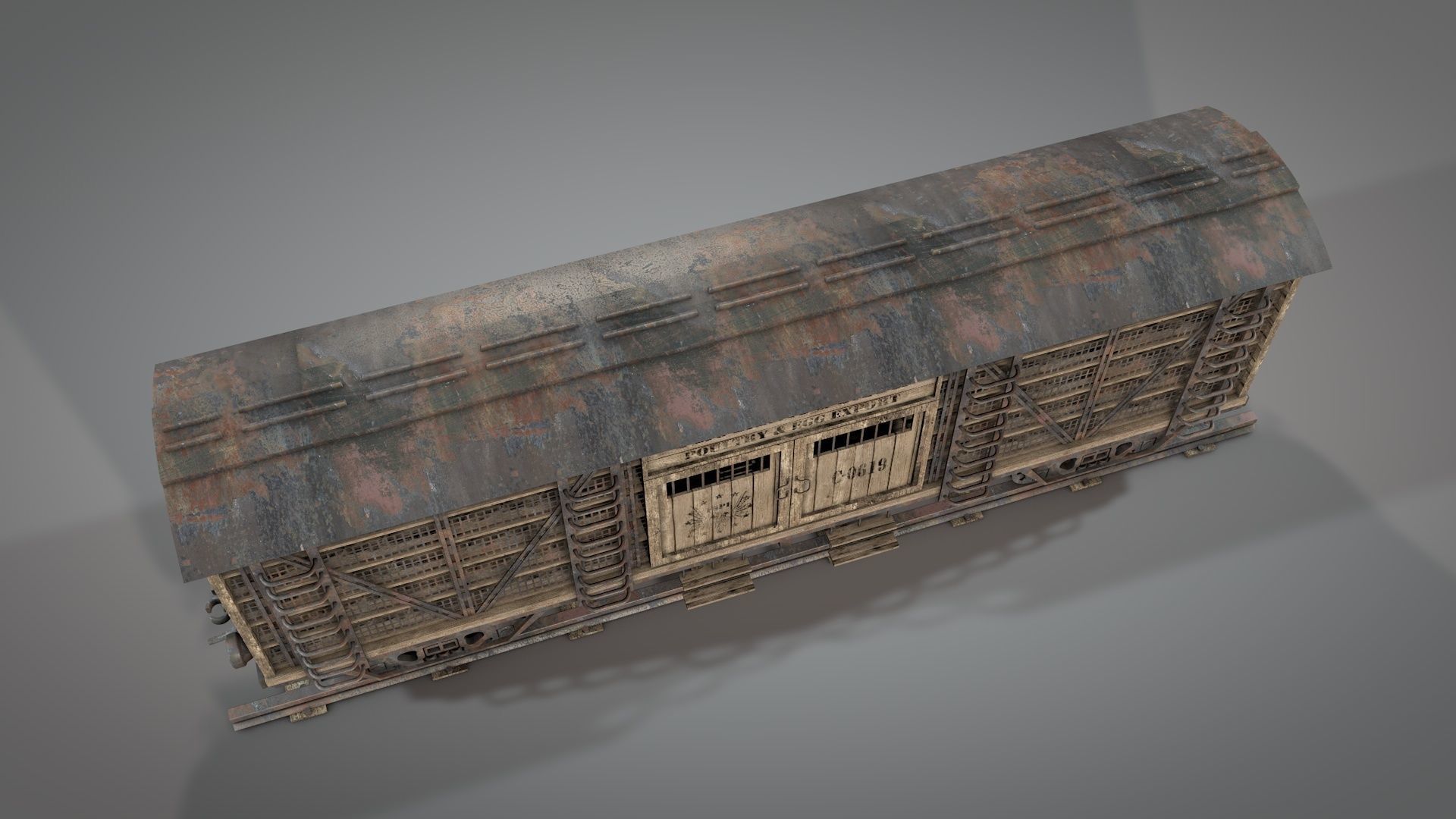 Poultry Train Car 3D model | CGTrader
