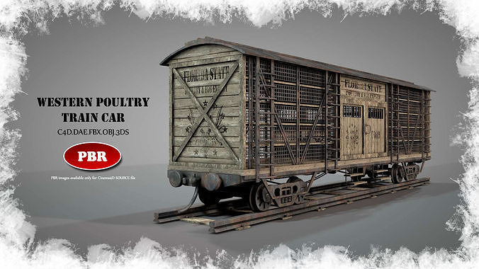 Poultry Train Car 3D model | CGTrader