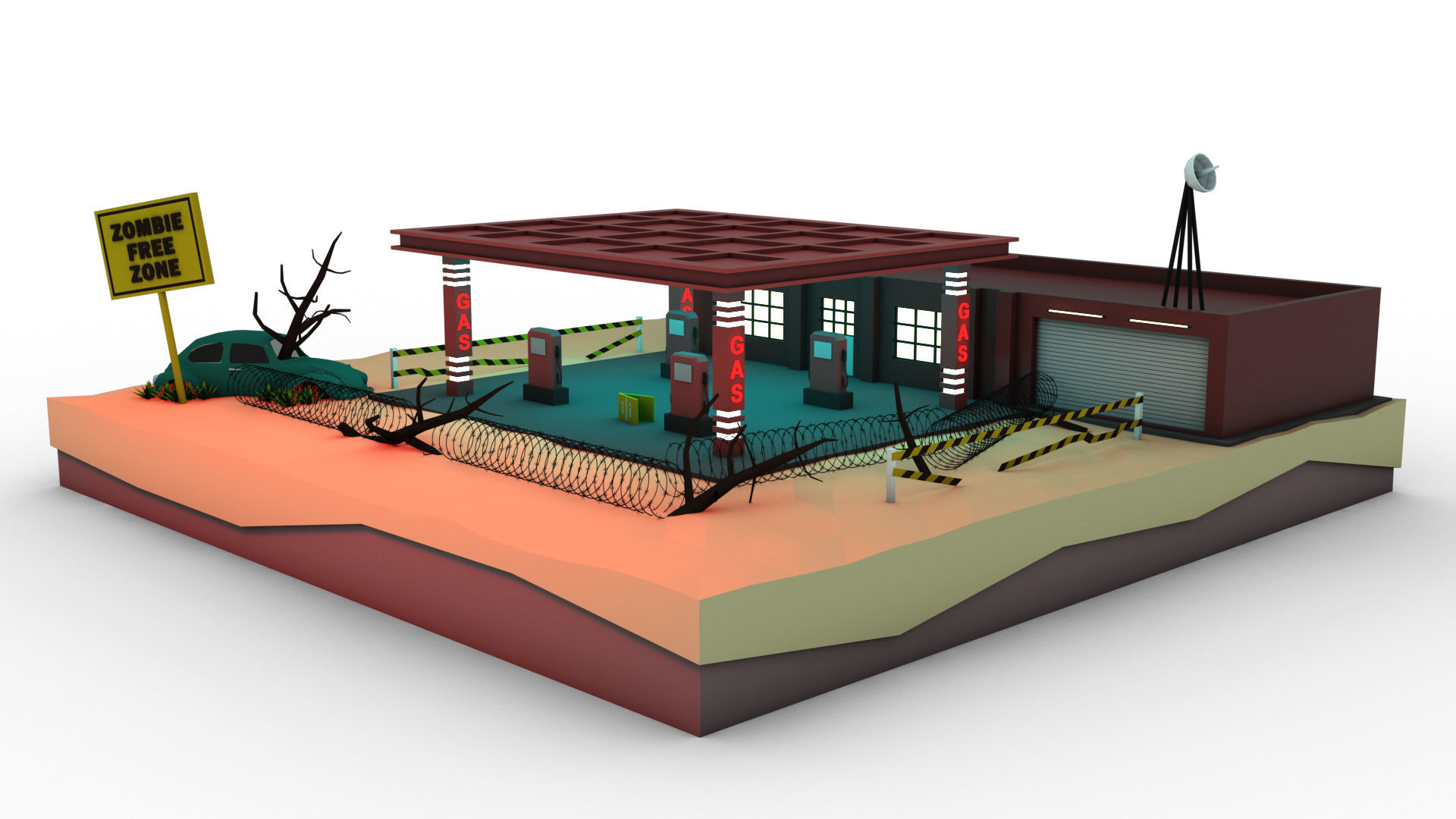 3D model Polygon Zombie Combo Pack VR / AR / low-poly | CGTrader