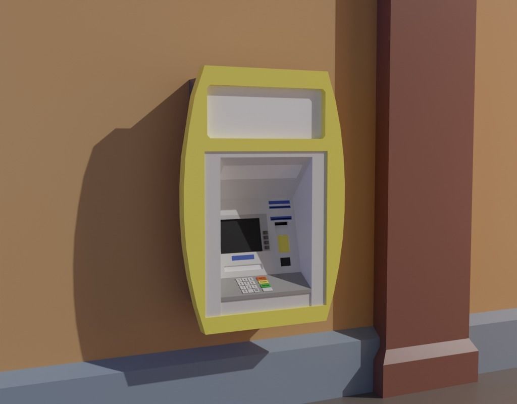 3D model ATM machine VR / AR / low-poly | CGTrader