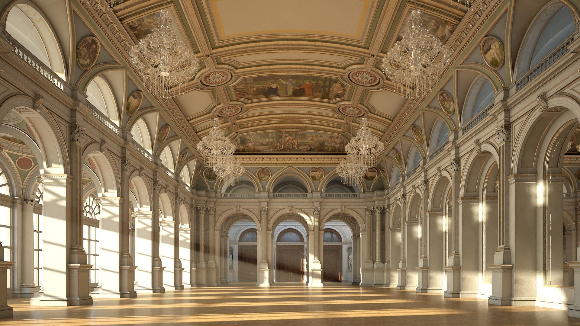 Classical Hall 3D model | CGTrader