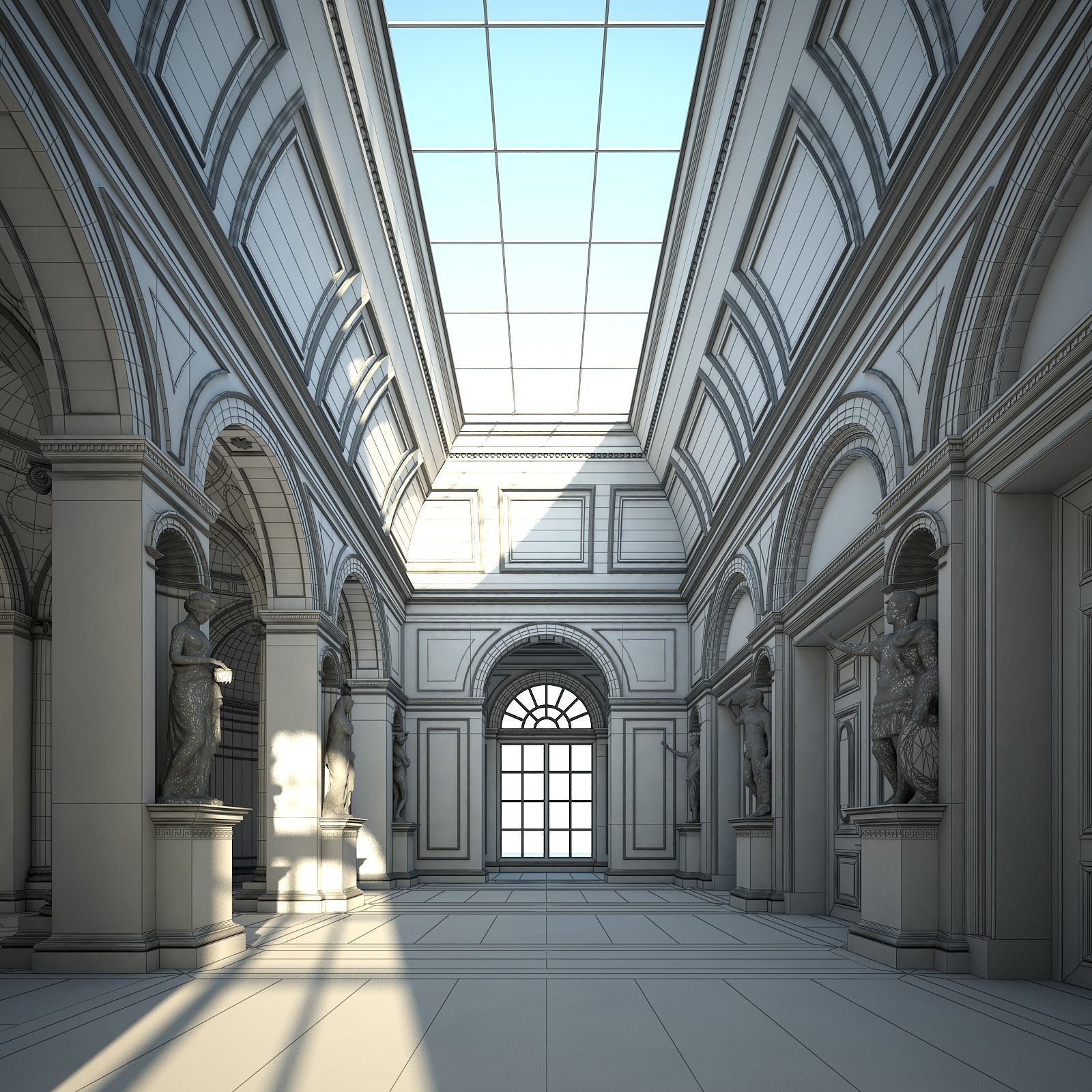 Classical Hall 3D model | CGTrader