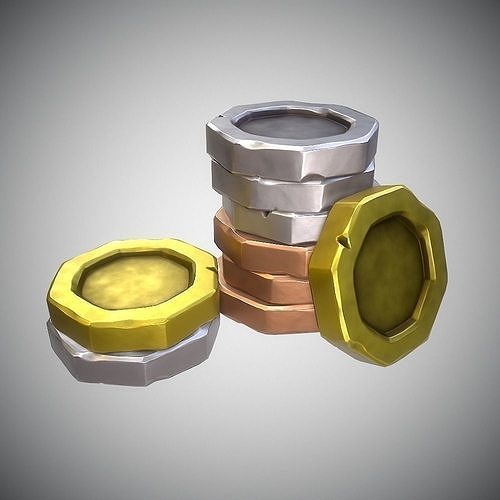 Stylized coins free VR / AR / low-poly 3D model | CGTrader