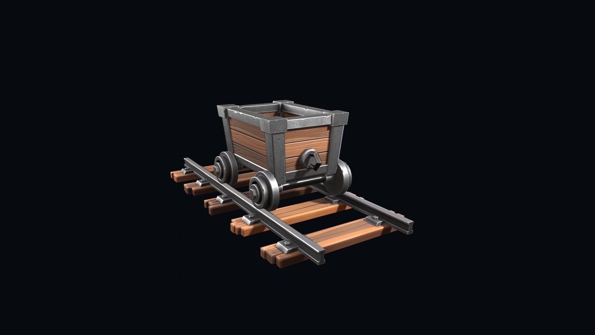 3D model Stylized trolley and rails VR / AR / low-poly | CGTrader