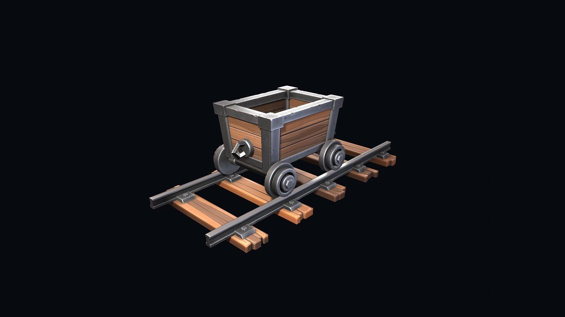3D model Stylized trolley and rails VR / AR / low-poly | CGTrader