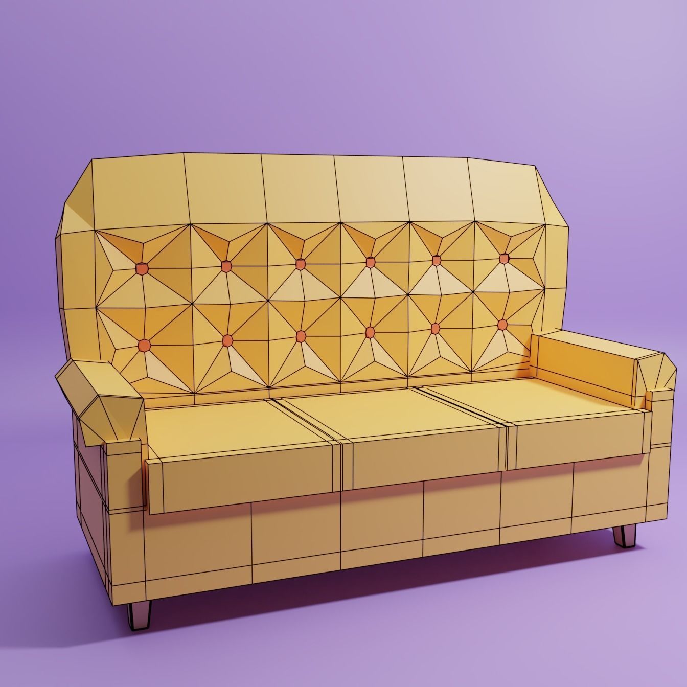3D model Lowpoly Cartoon Sofa VR / AR / low-poly | CGTrader