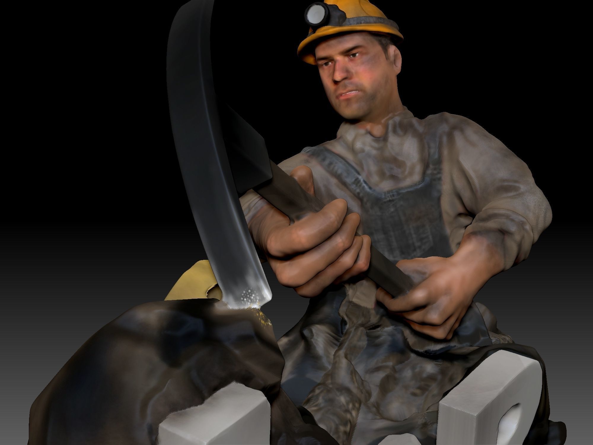 Miner 3D model 3D printable | CGTrader