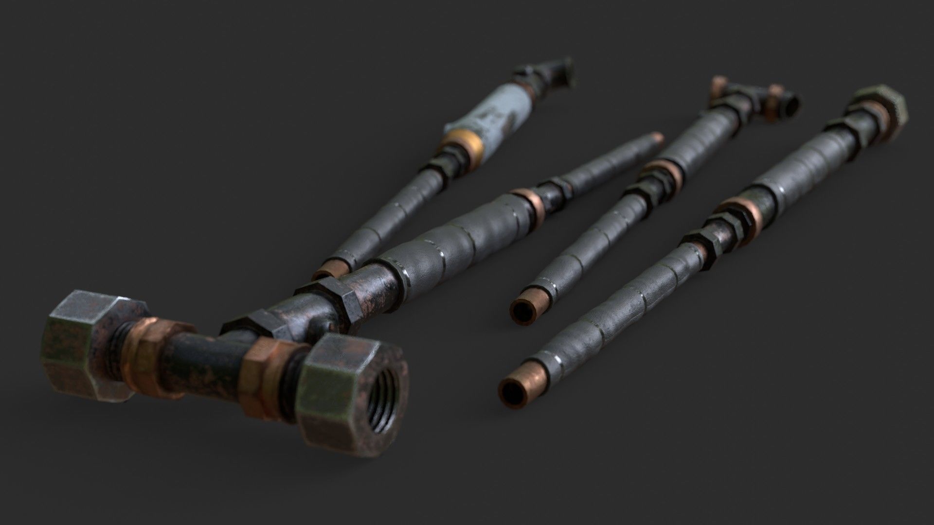 3D model Plumbing Pipes Weapons Pack VR / AR / low-poly | CGTrader