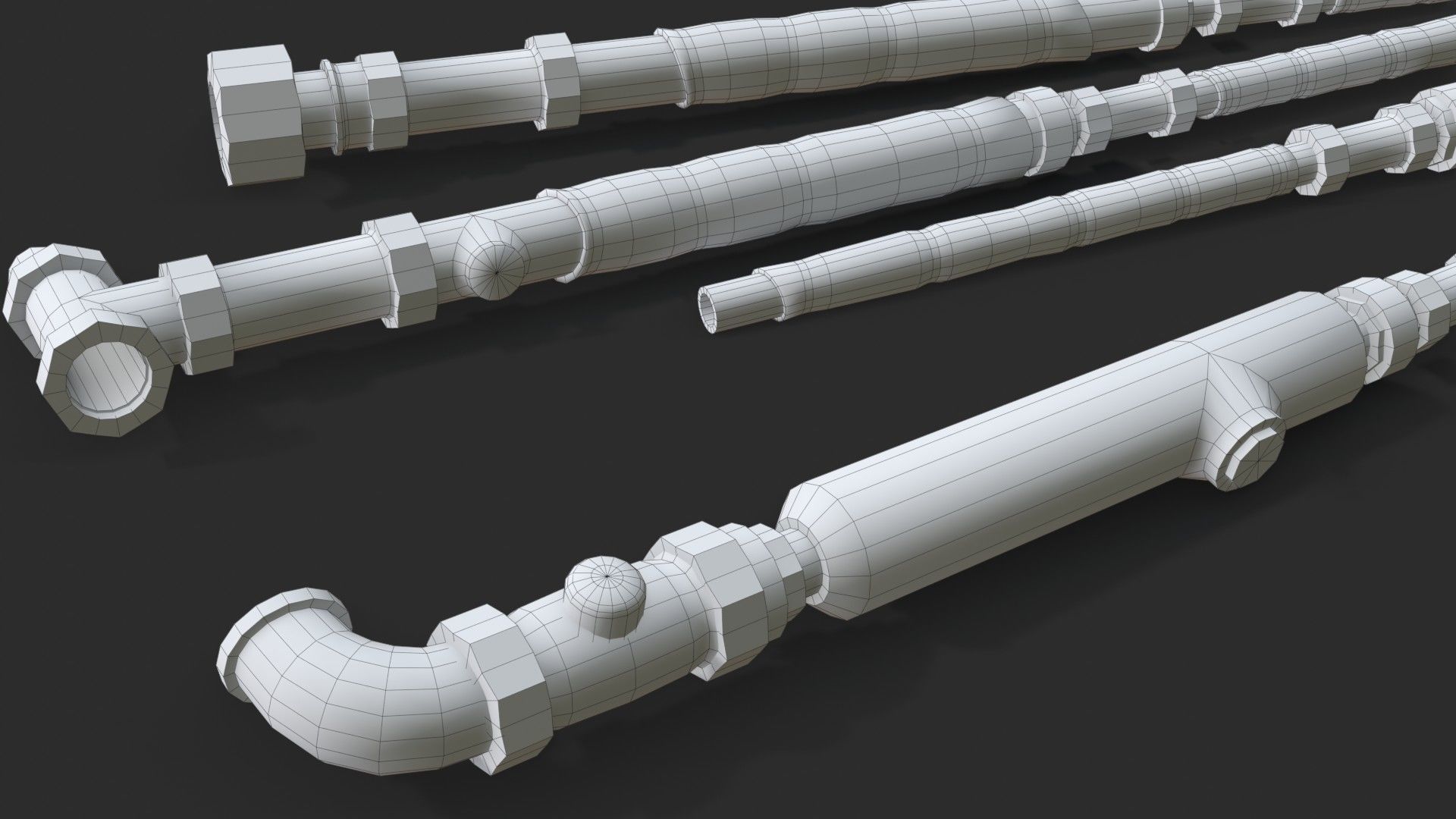 3D model Plumbing Pipes Weapons Pack VR / AR / low-poly | CGTrader