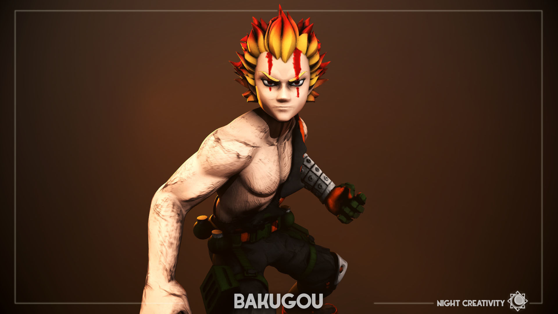 Katsuki Bakugou figurine 3D model 3D printable | CGTrader