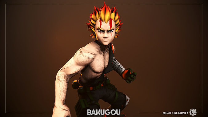Katsuki Bakugou figurine 3D model 3D printable | CGTrader