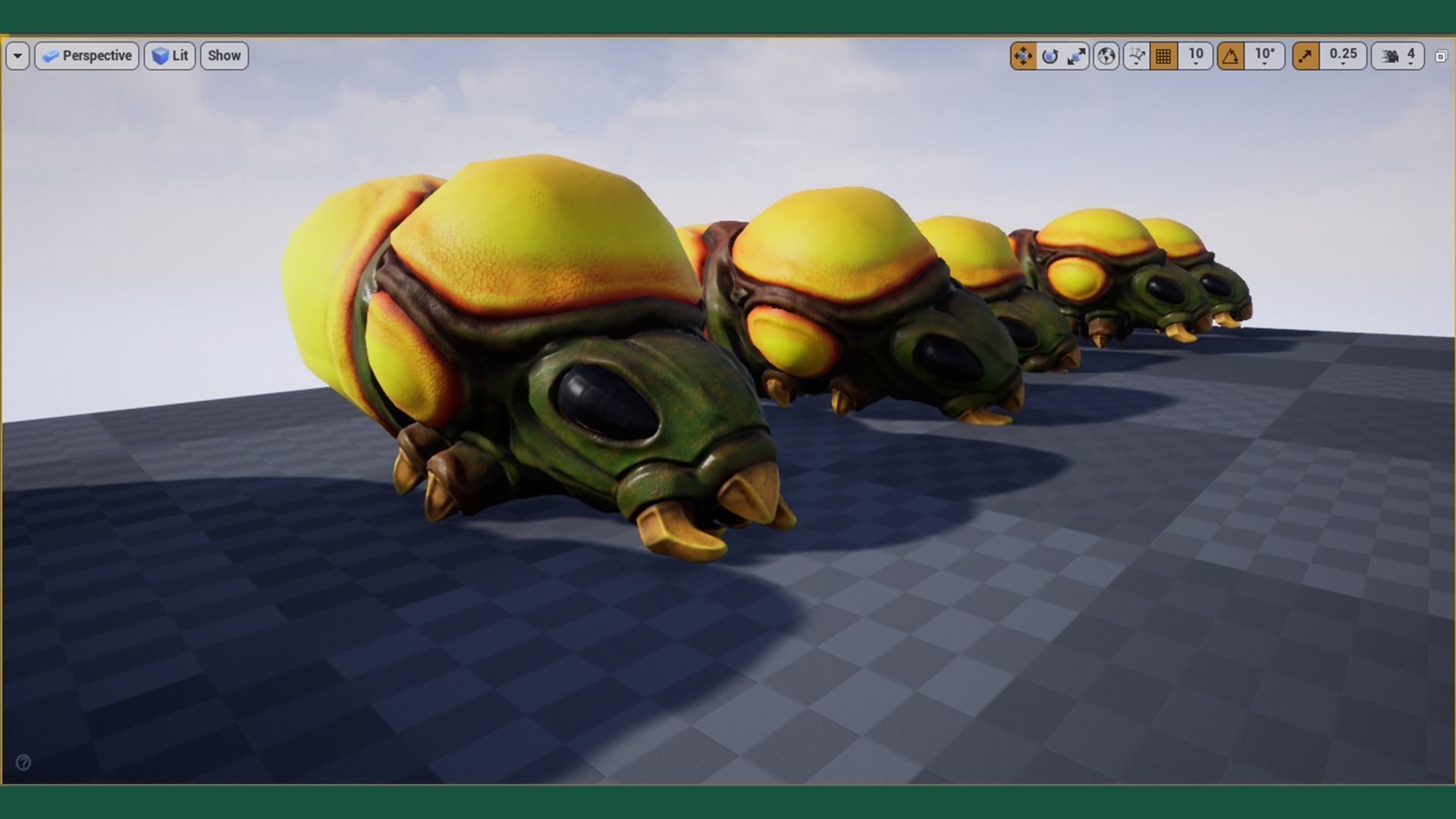 3D model Monster LARVA VR / AR / low-poly rigged animated | CGTrader