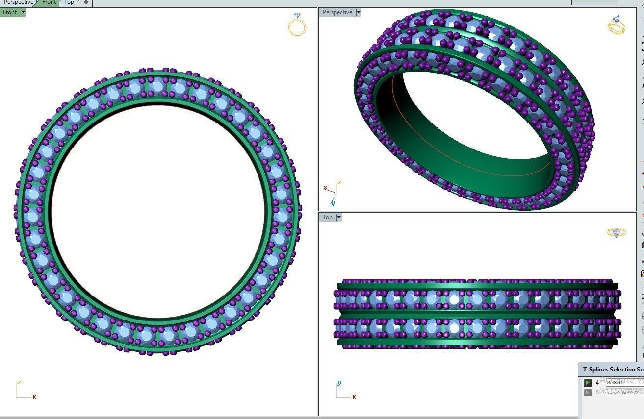 Wedding Set Ring Women Men Ring CAD Design-PSJM001V12 3D model 3D ...