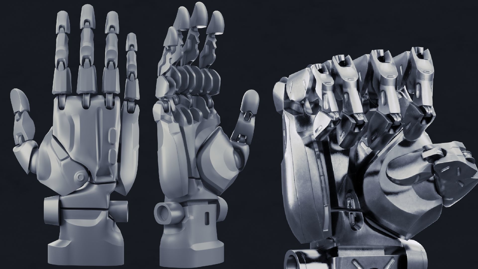 3D model Robotic Hand Rigged VR / AR / low-poly | CGTrader