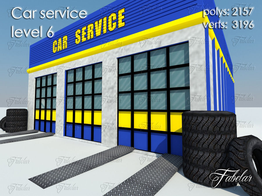 3D model CAR SERVICE all 10 levels VR / AR / low-poly | CGTrader