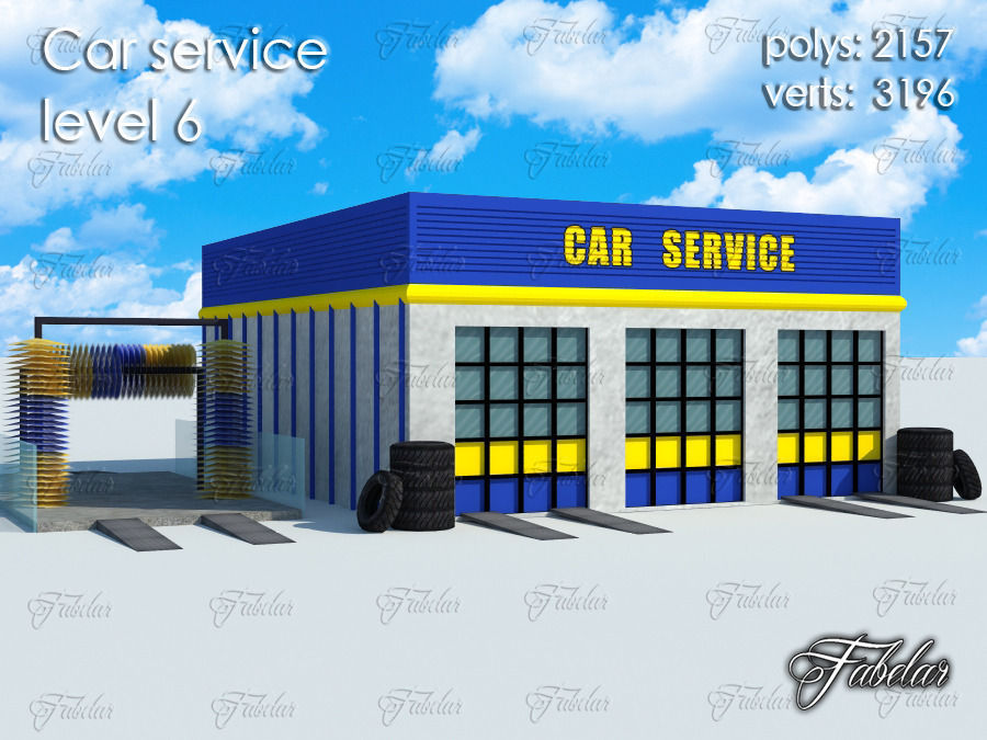3D model CAR SERVICE all 10 levels VR / AR / low-poly | CGTrader
