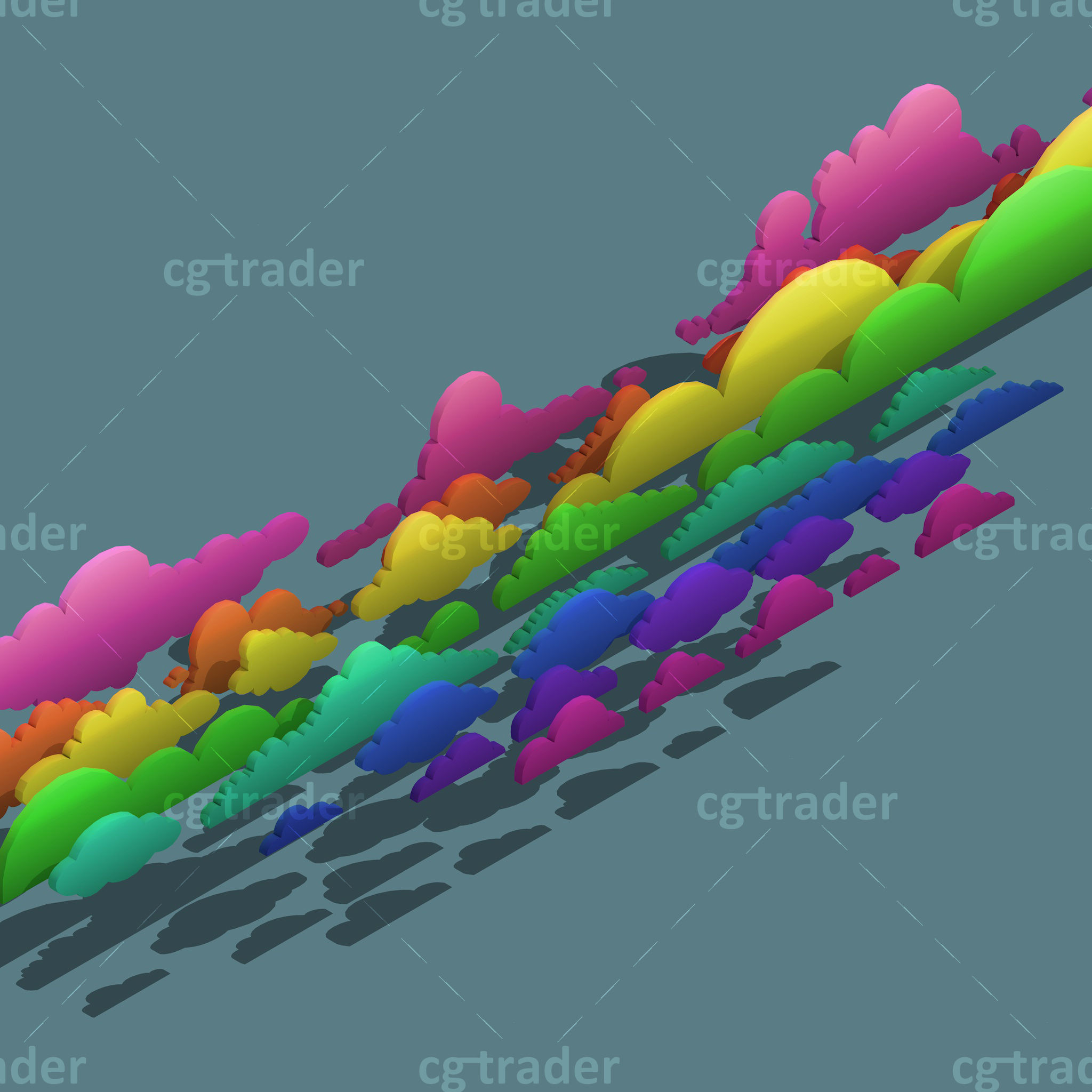 3D model Low Poly Cloud Set Isometric VR / AR / low-poly | CGTrader