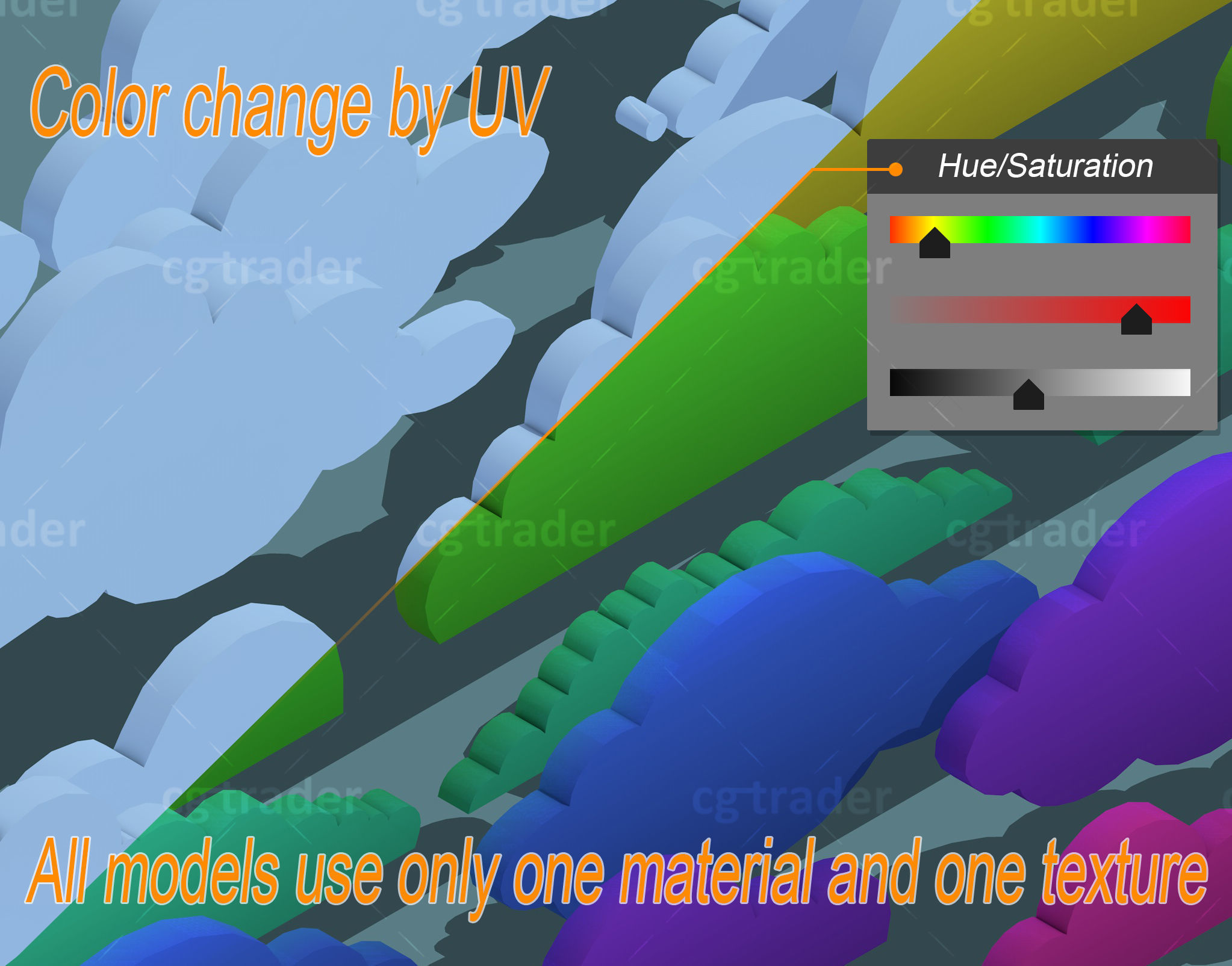 3D model Low Poly Cloud Set Isometric VR / AR / low-poly | CGTrader