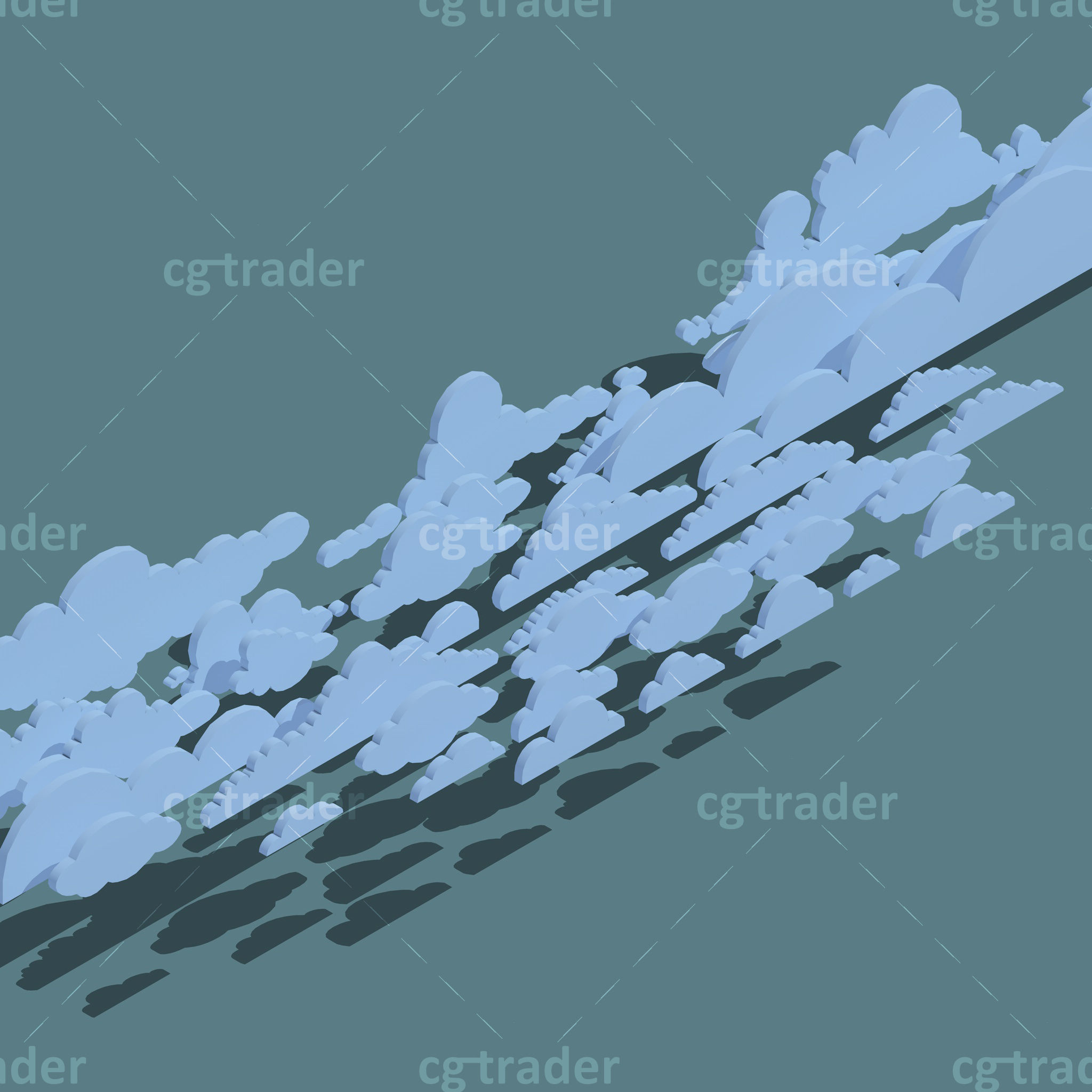 3D model Low Poly Cloud Set Isometric VR / AR / low-poly | CGTrader