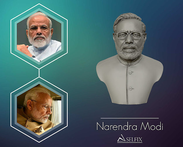 Narendra Modi 3D Portrait sculpture 3D model 3D printable | CGTrader