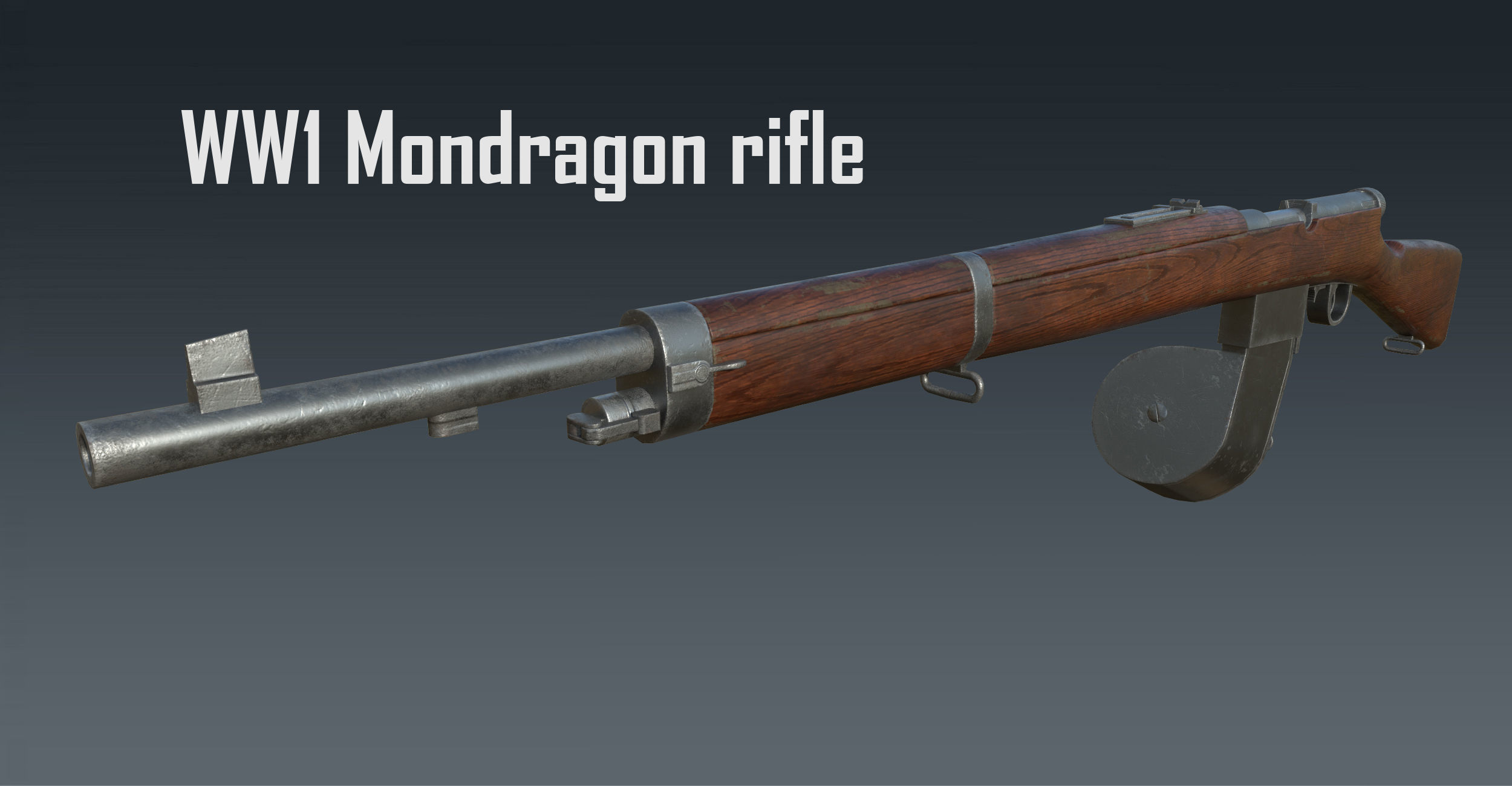 3D model Mondragon WW1 rifle game-ready PBR VR / AR / low-poly | CGTrader