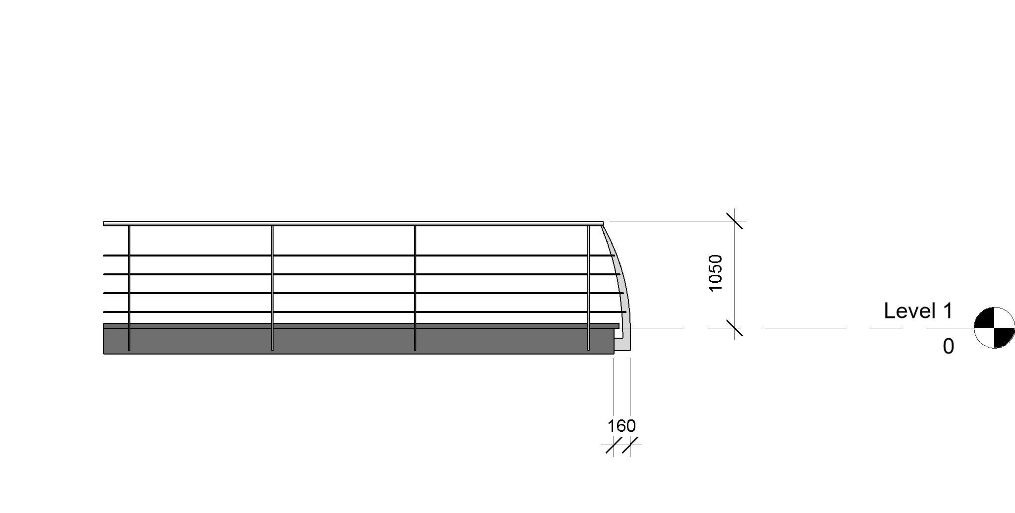 curved post metal railing free 3D model | CGTrader