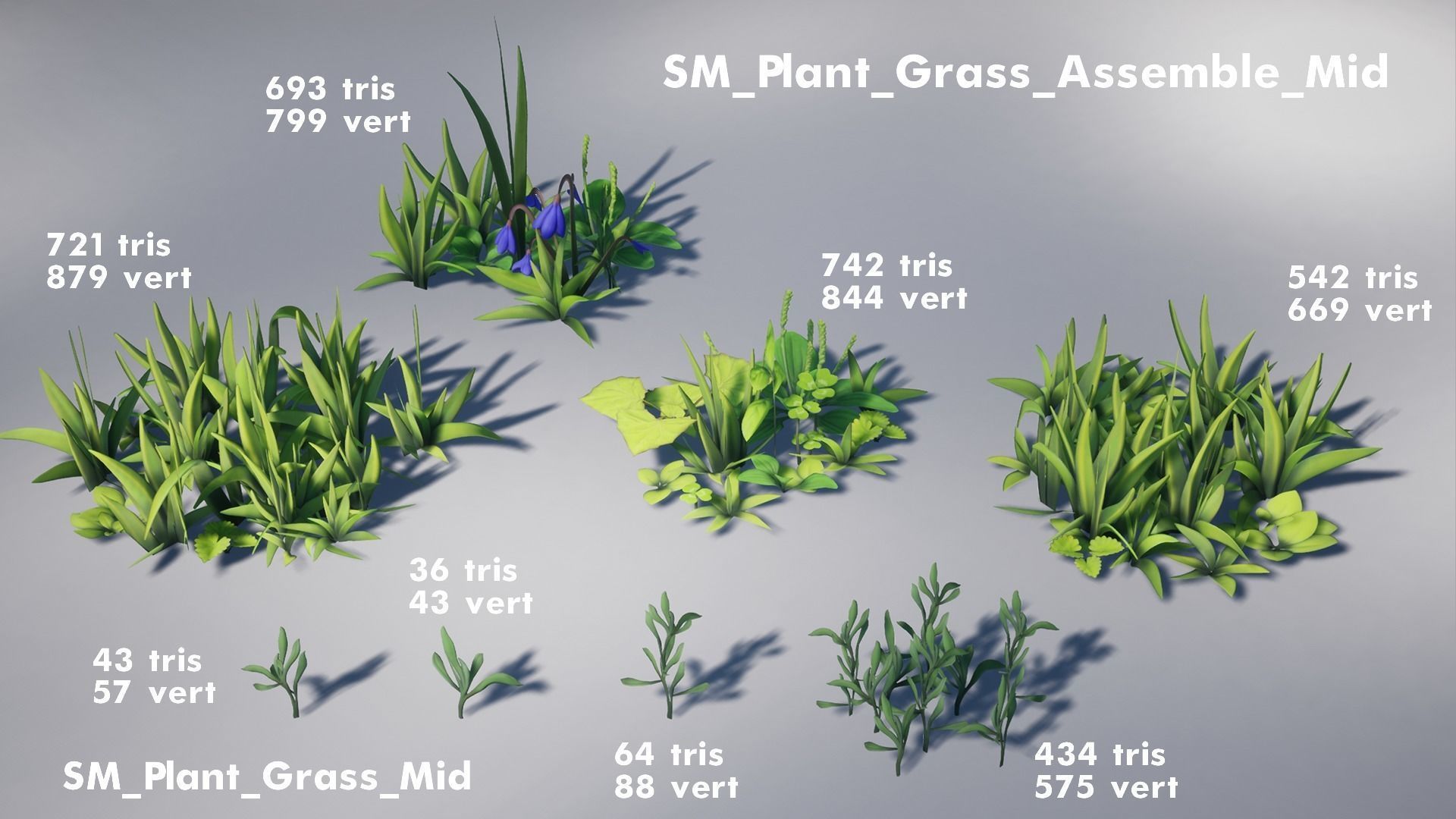 3D model Stylized Grass Pack VR / AR / low-poly | CGTrader