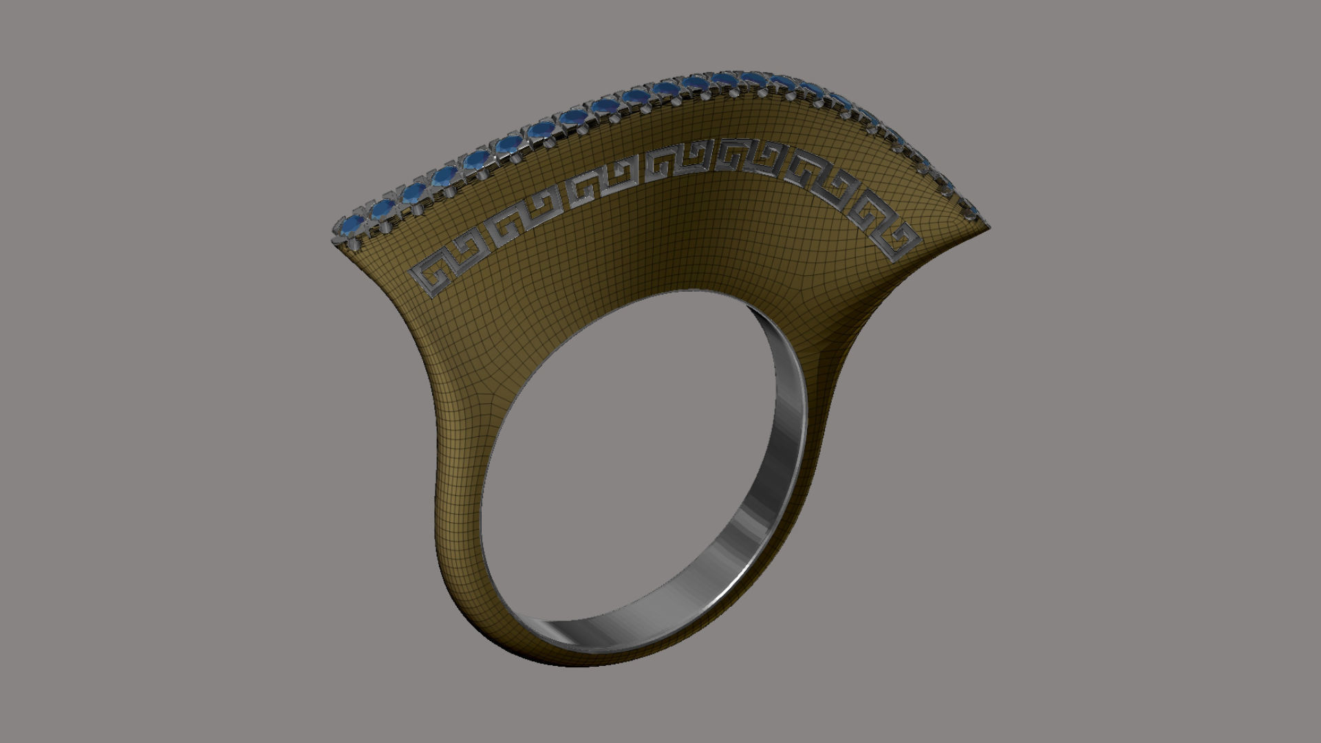 3D model Twist Plate Ring with Greek Ornament 3D model 3D printable ...