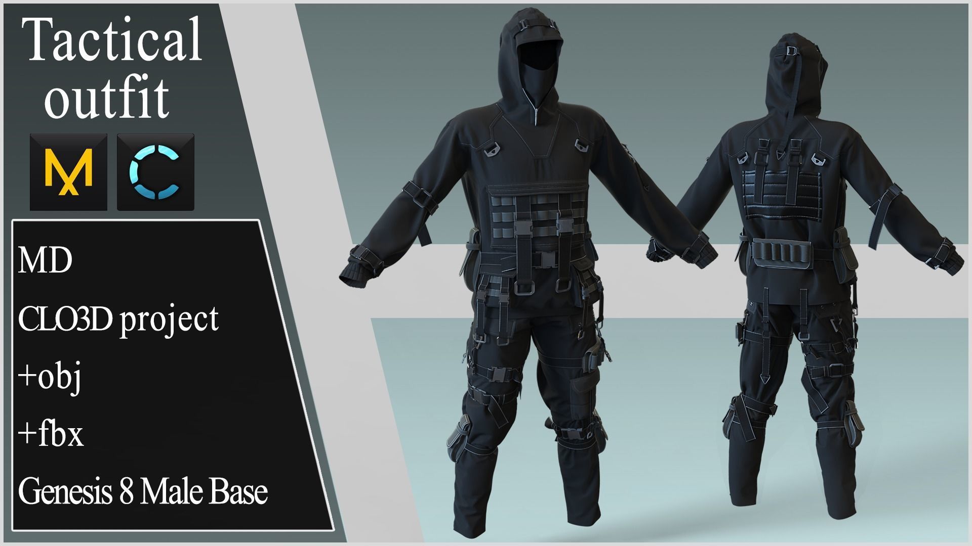 Tactical Outfit Marvelous Designer project 3D model | CGTrader