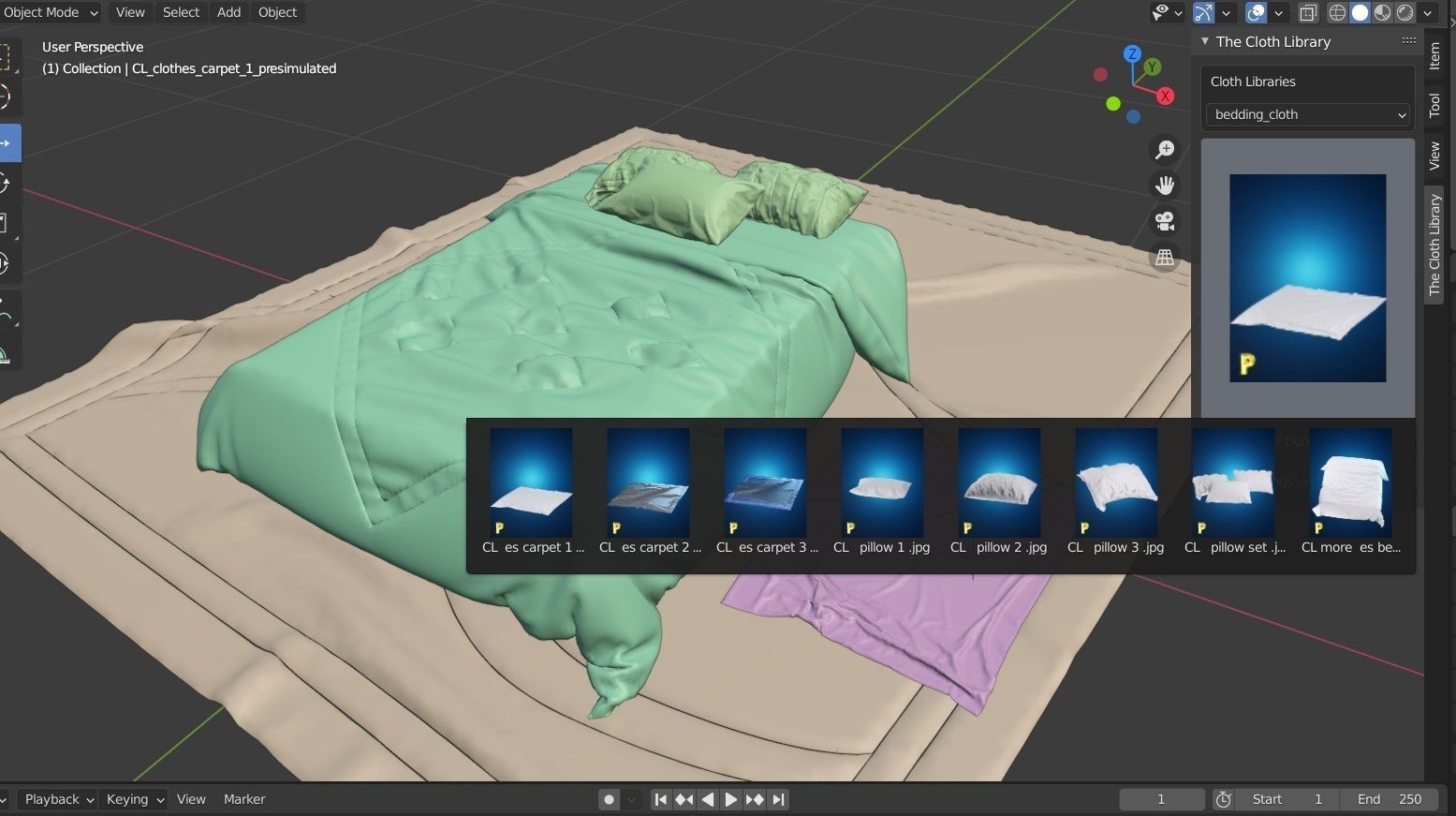 The cloth library a blender addon for cloth simulation 3D model | CGTrader