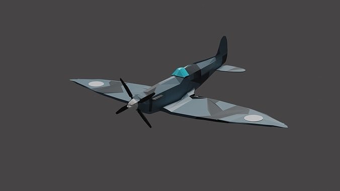 Cartoon Spitfire free VR / AR / low-poly 3D model | CGTrader