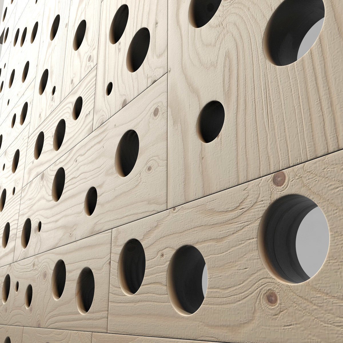 Panel wood board hole n1 3D model | CGTrader