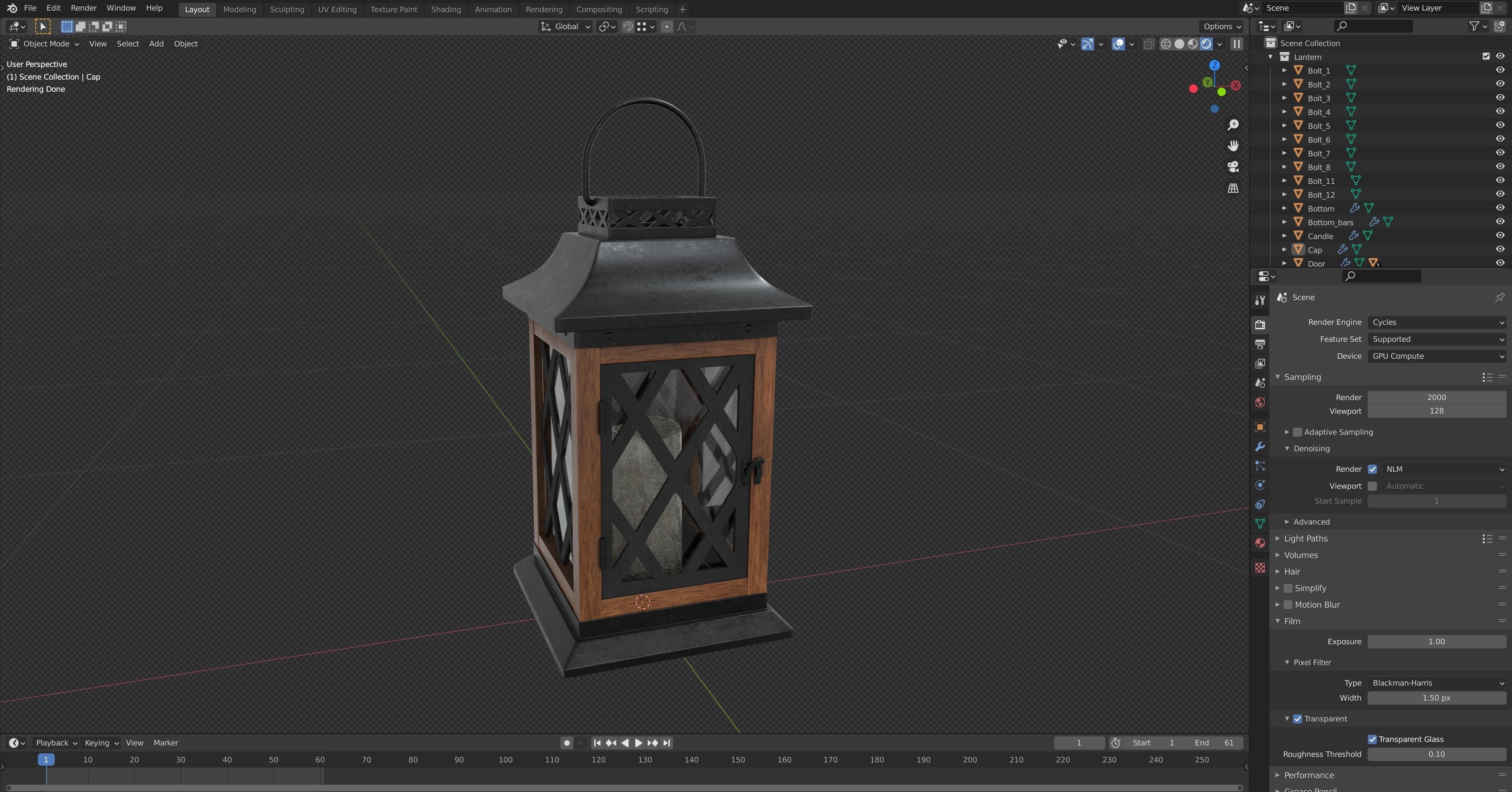 Lantern 3D model | CGTrader