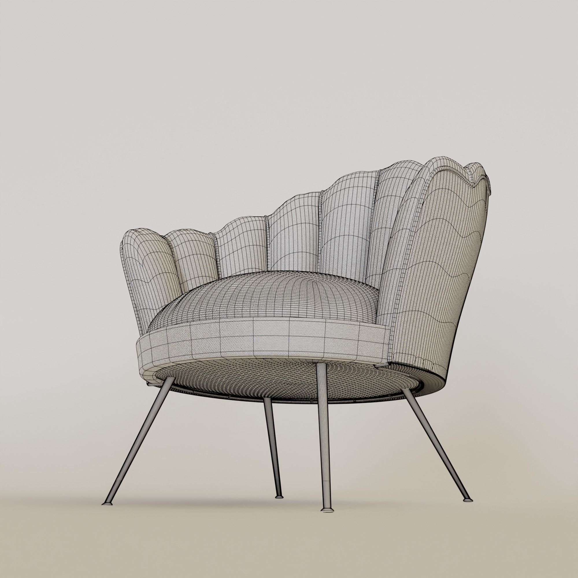 Demers Barrel Chair free 3D model | CGTrader