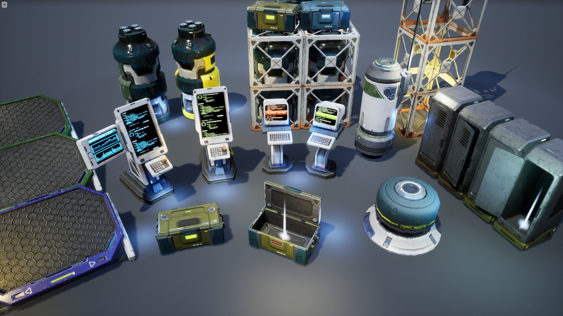 3D model Sci-Fi Props Pack vol 2 VR / AR / low-poly | CGTrader
