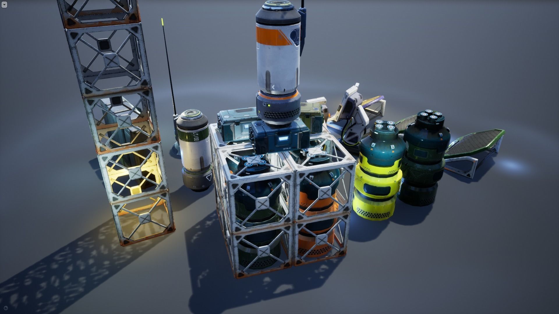 3D model Sci-Fi Props Pack vol 2 VR / AR / low-poly | CGTrader