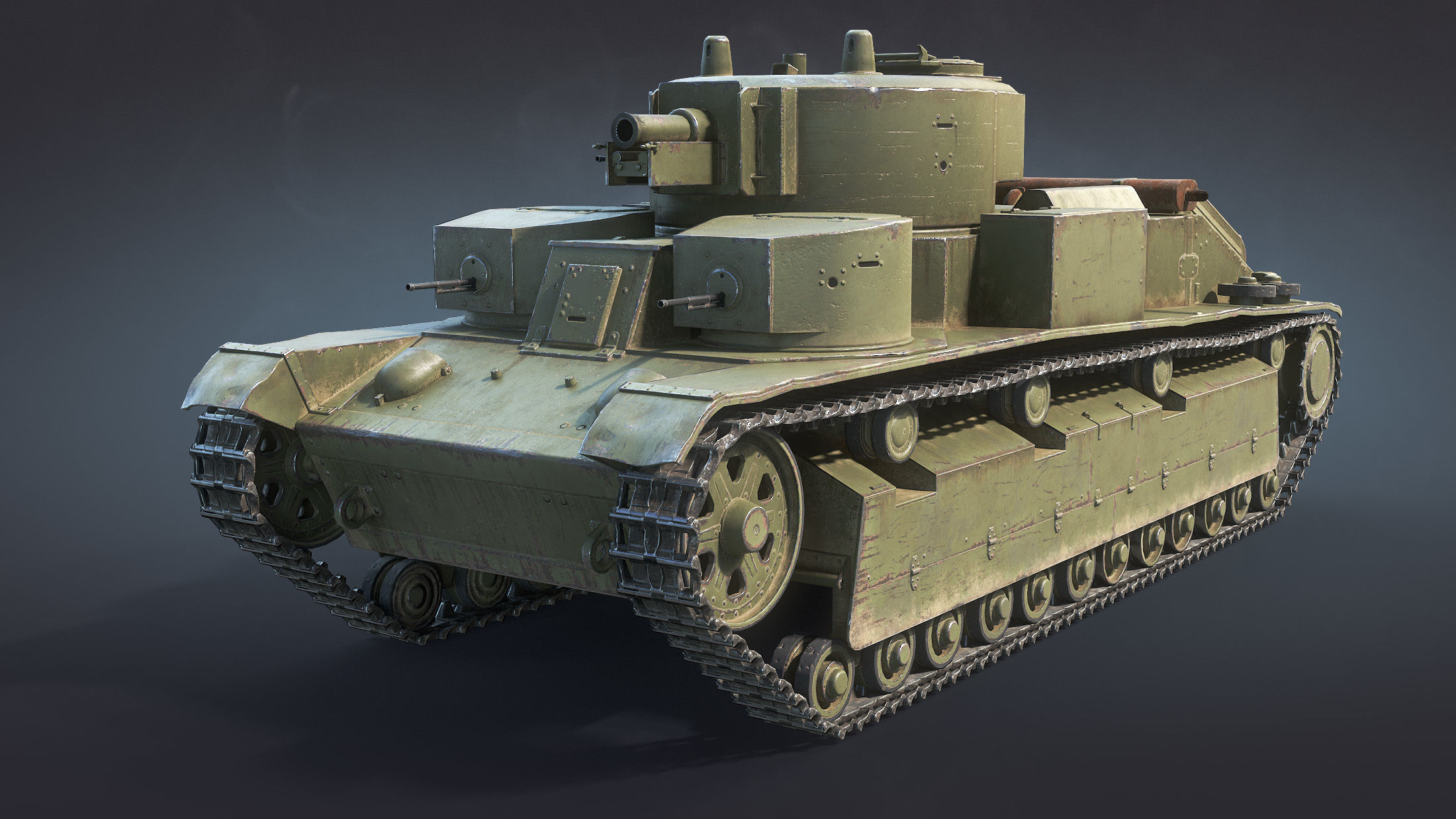 3D model T-28 Medium Tank VR / AR / low-poly | CGTrader