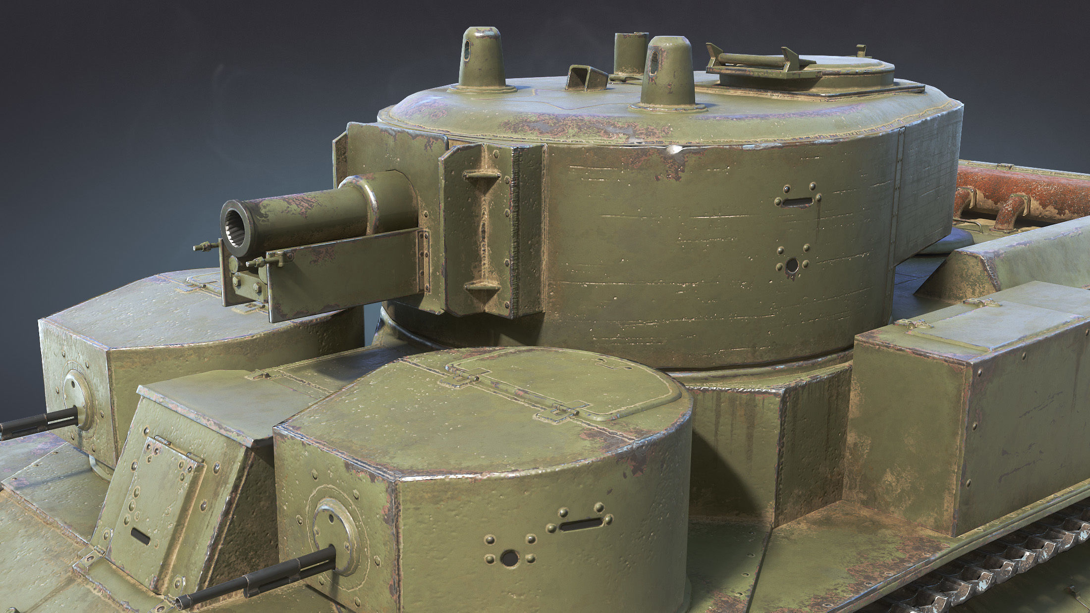3D model T-28 Medium Tank VR / AR / low-poly | CGTrader