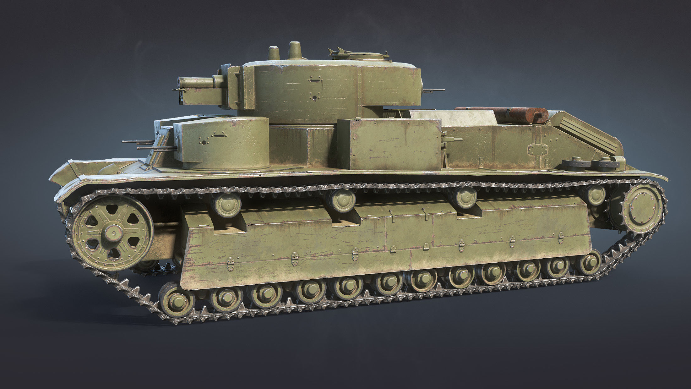 3D model T-28 Medium Tank VR / AR / low-poly | CGTrader